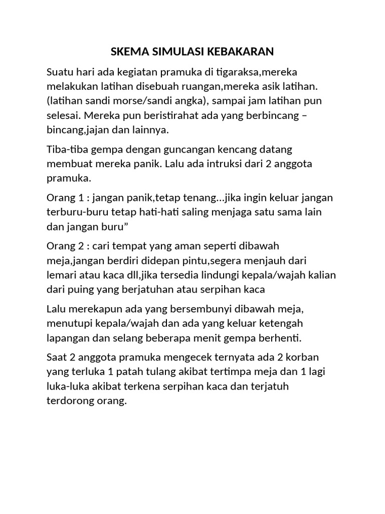 Skema Simulasi Kebakaran | PDF