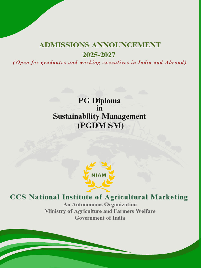 PGDM (SM) Admission Brochure 2025 27 | PDF | Sustainability | Agriculture