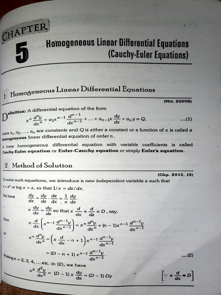 Homogeneous Linear D.E | PDF