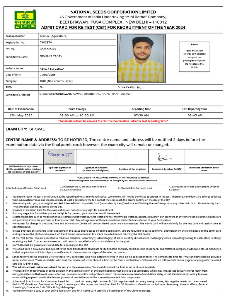 Beej Bhawan, Pusa Complex, New Delhi - 110012 | PDF | Identity Document
