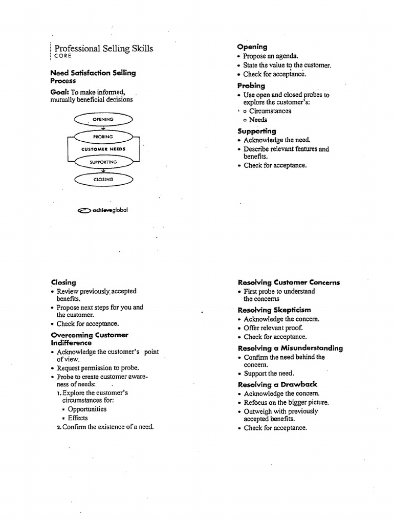 Professional Selling Skill Brief | PDF