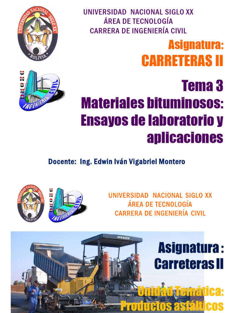 Diapositivas Cap 3 MATERIALES BITUMINOSOS | PDF | Mecánica de Medios ...
