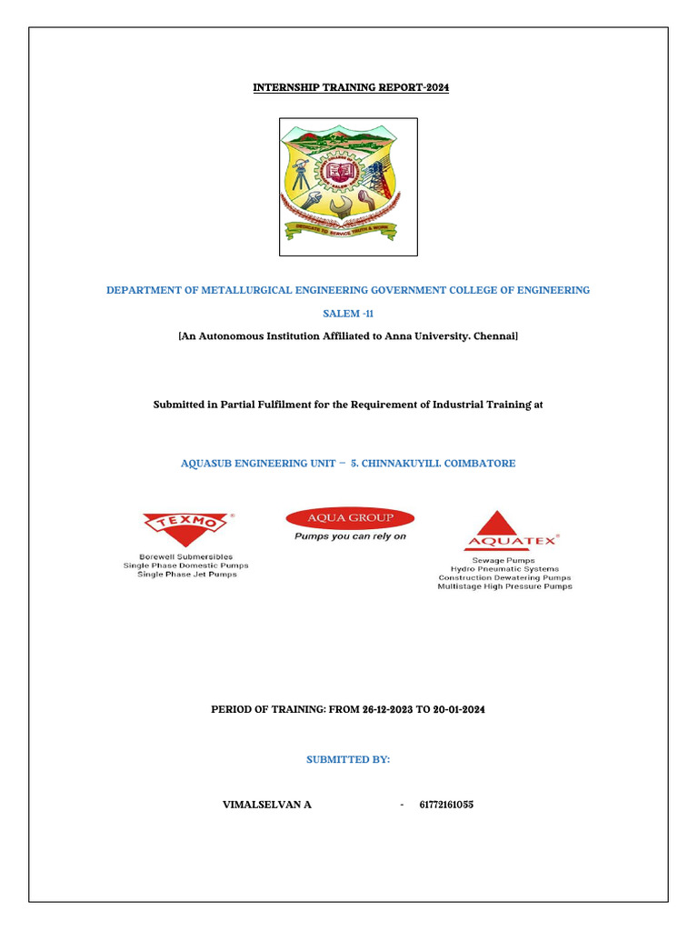 Aquasub Engineering Internship Report | PDF