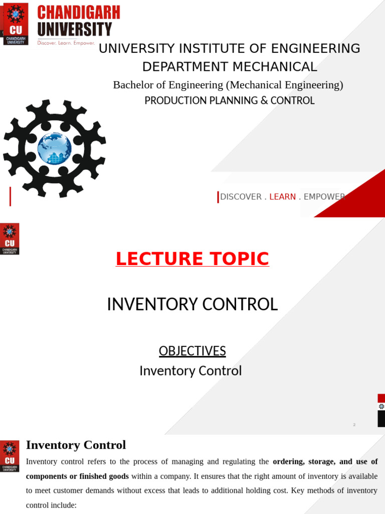 1 PPT Inventory Control | PDF | Inventory | Economies