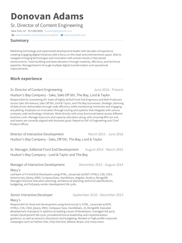 Resume Donovan - Adams - 2020 | PDF | Adobe Flash | Computing