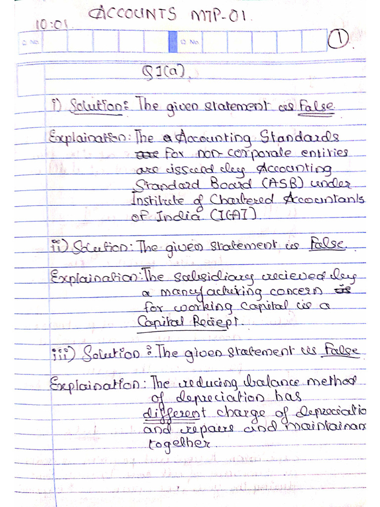 Answers MTP Icai 01 | PDF