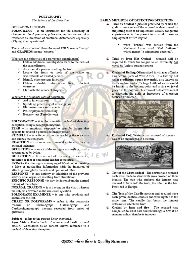 Qarc Fs Notes Aug2025 Cle (1) | PDF | Polygraph | Lie