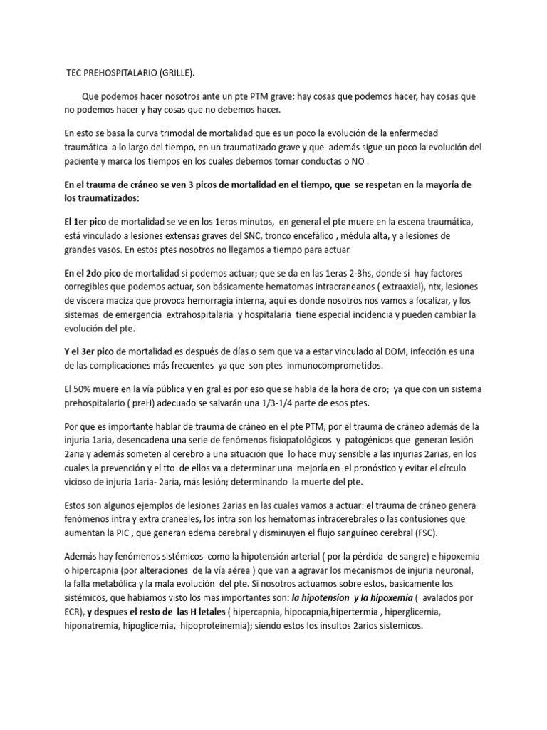 14-TEC prehosp - Grille.docx | PDF | Choque (circulatorio) | Especialidades Medicas