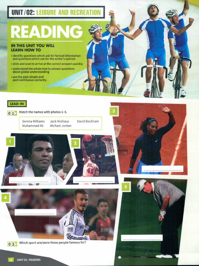 Unit 02 - LEISURE AND RECREATION | PDF | Muhammad Ali | David Beckham