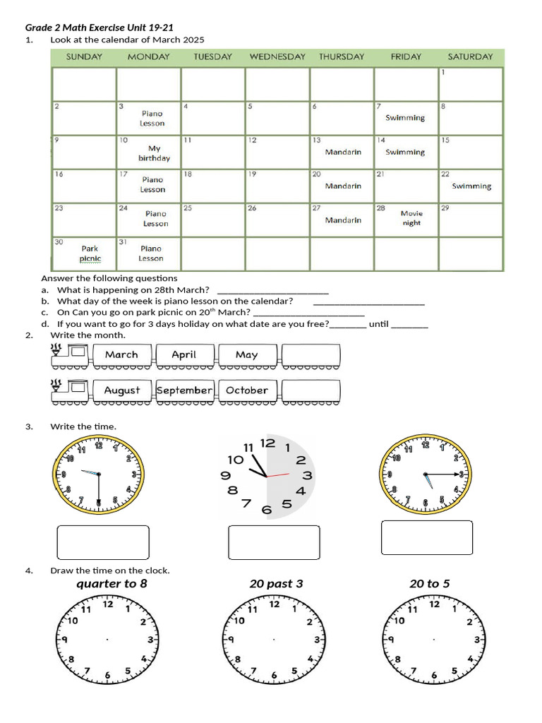 G2 Math FT II Unit 19-21 | PDF