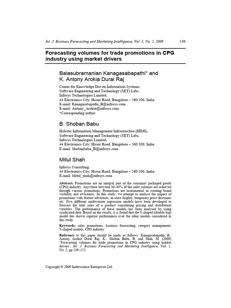 Sales Driver Analysis White Paper | PDF | Forecasting | Retail