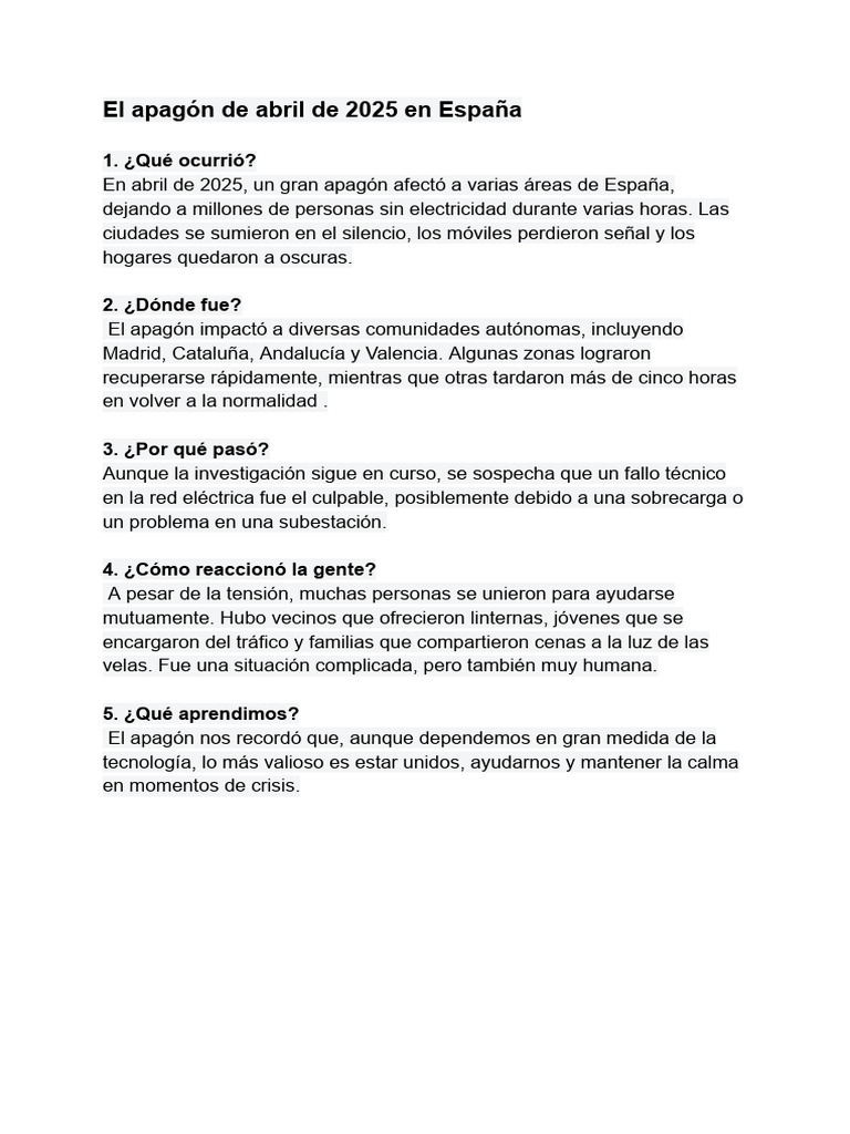El Apagón | PDF