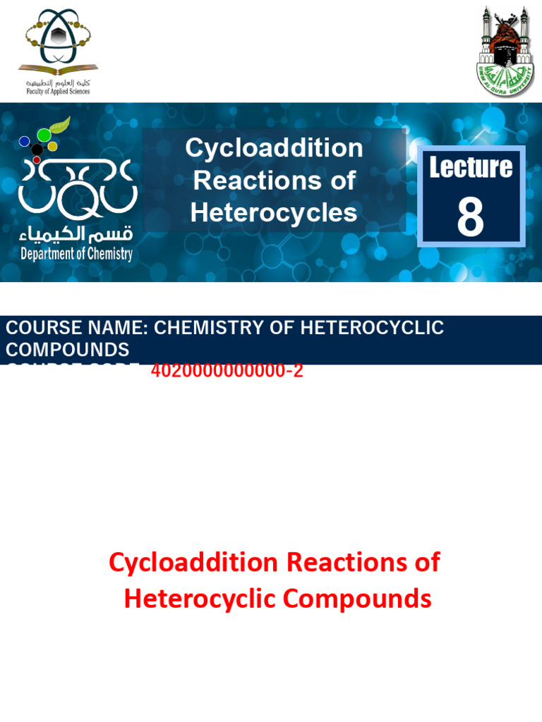 Heterocyclic ChemistryLecture-8new | PDF | Heterocyclic Compound ...