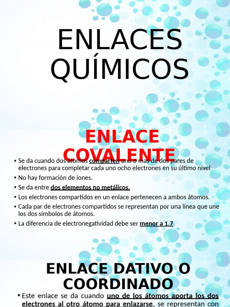 Enlaces Quimicos - Enlace Covalente. | PDF