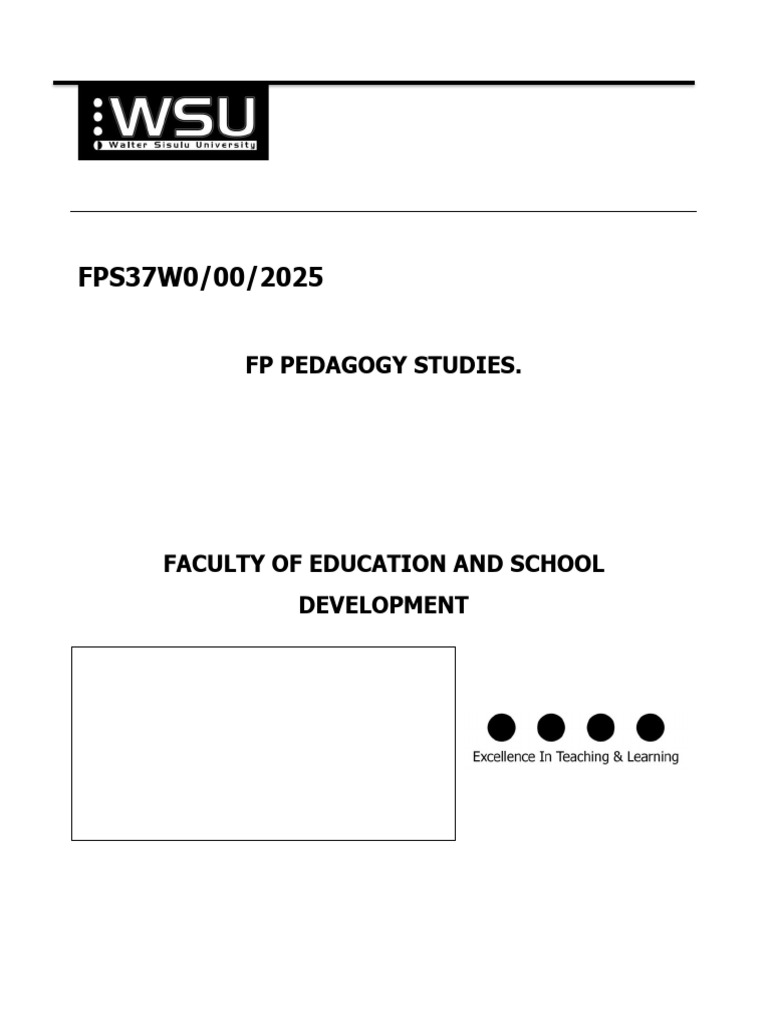Pedagogy SMG Final 2025 | PDF | Pedagogy | Learning