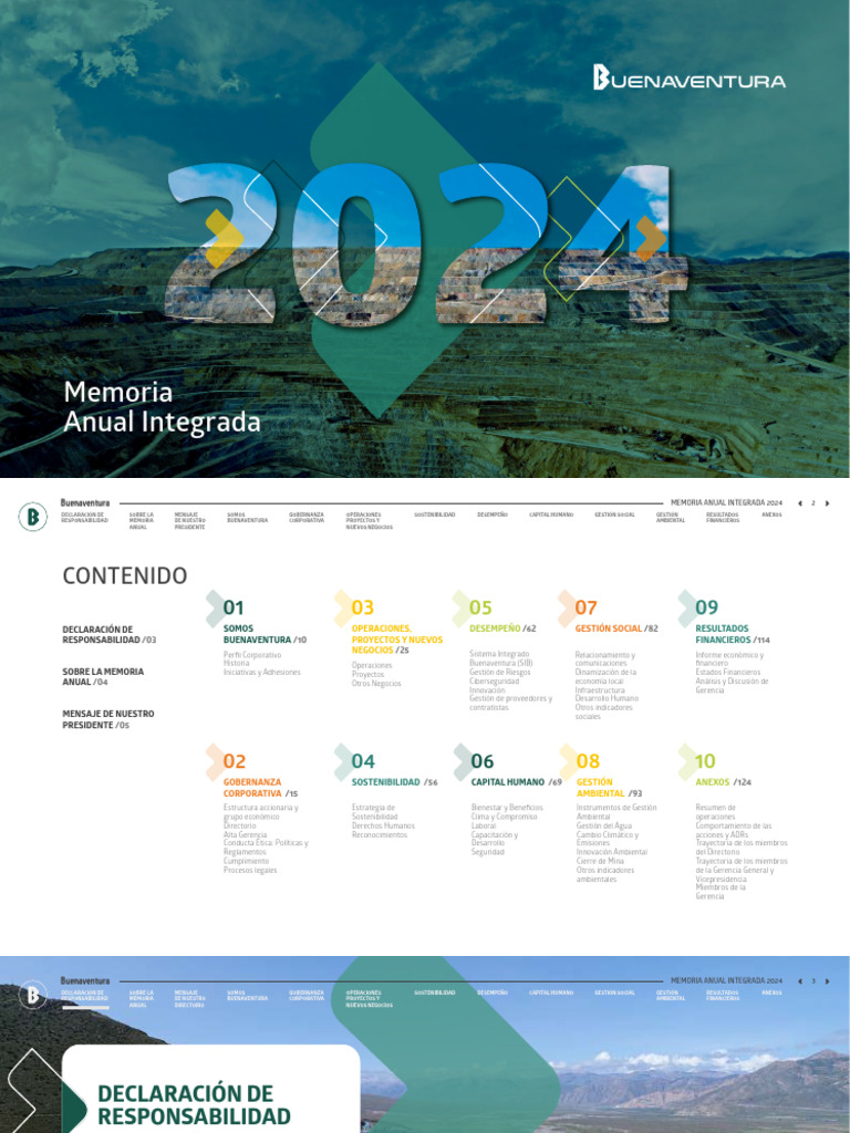 Memoria Anual Buenaventura 2024 | PDF | Minería | Perú