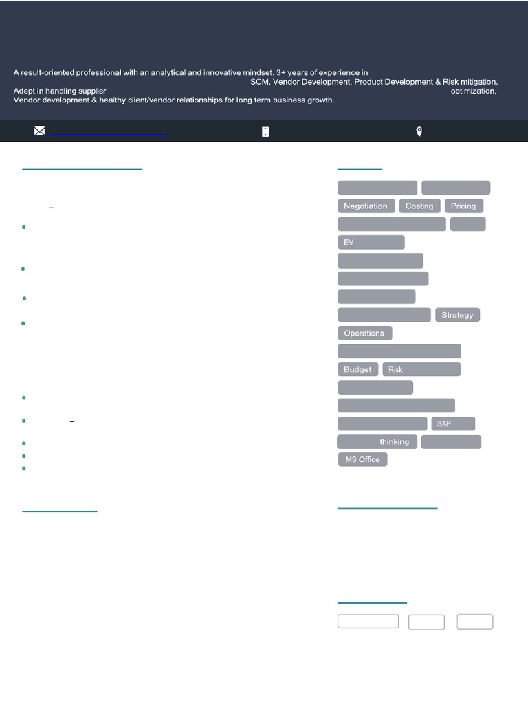 Manmohan's Resume (1) - 1-1 | PDF | Business