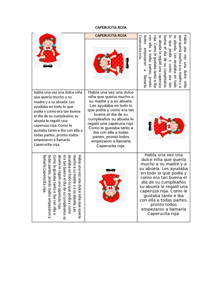 CAPERUCITA | PDF | Caperucita Roja | Cuentos de hadas