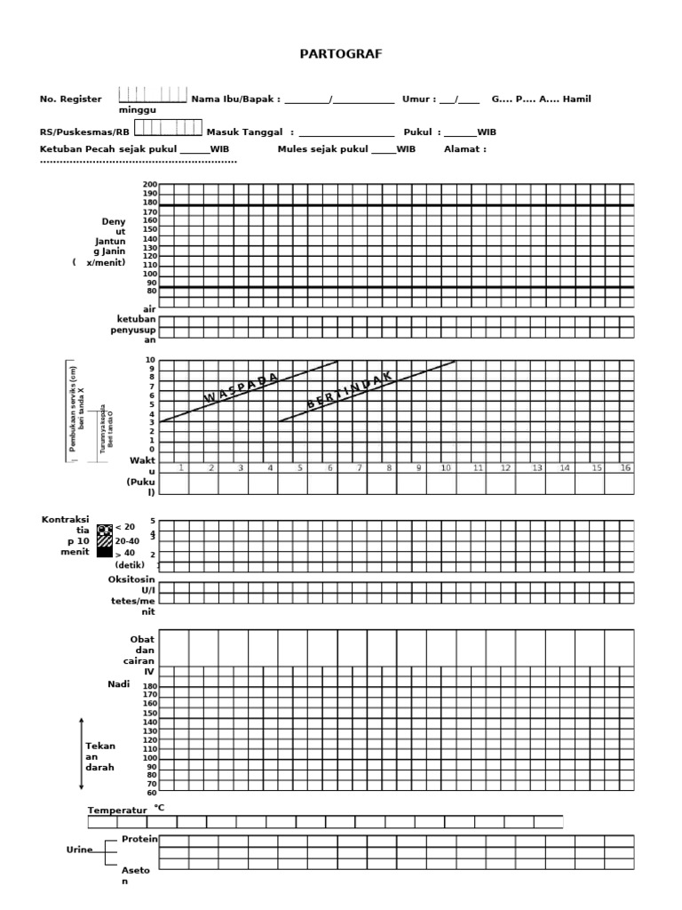 Lembar Partograf - Baru | PDF
