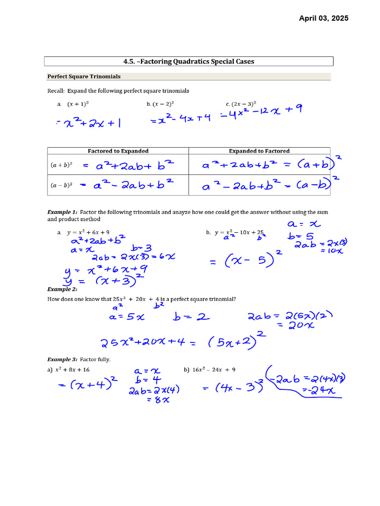 Unit 4.5 Grade 10 Math | PDF