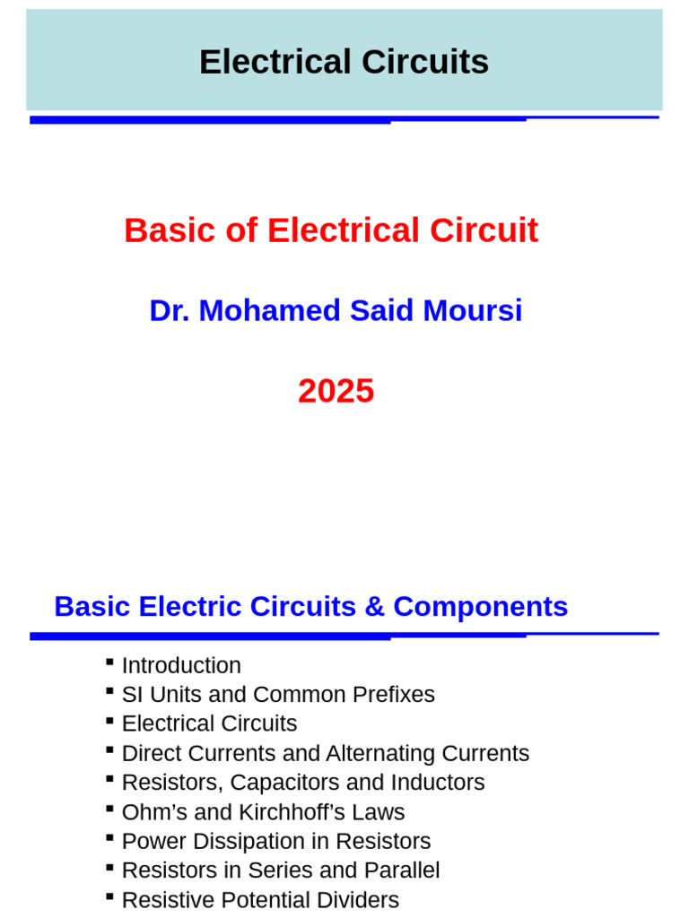 Week 1 | PDF | Electrical Network | Voltage