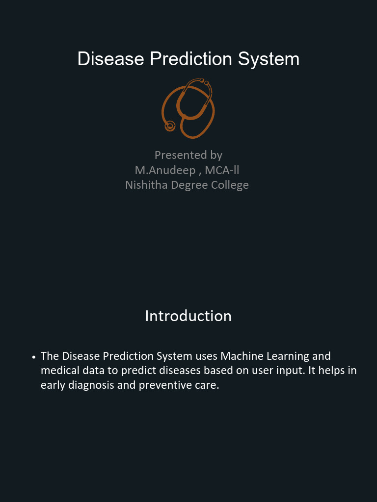 Disease Prediction System Overview | PDF