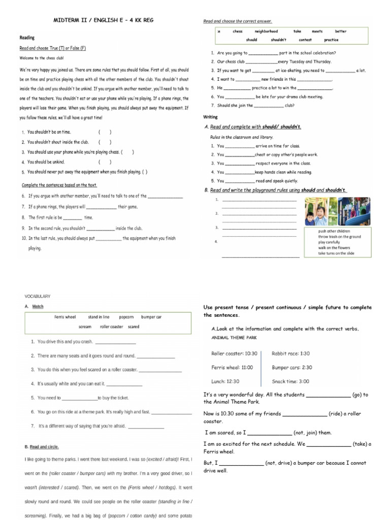 English Midterm II: Tenses Practice | PDF