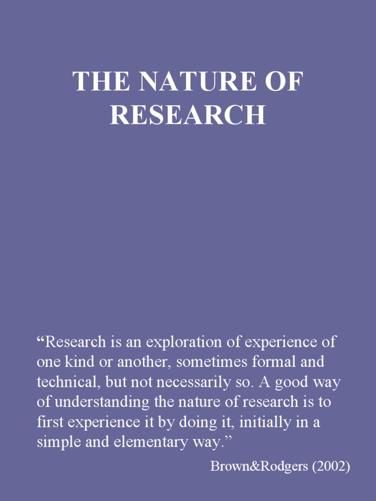 1 The Nature of Research | PDF | Data | Qualitative Research