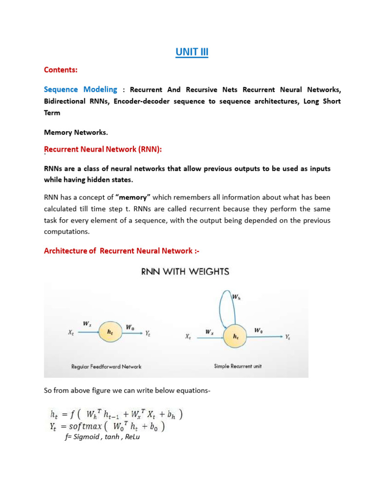 Recurrent Neural Networks Overview | PDF | Cognitive Science | Algorithms