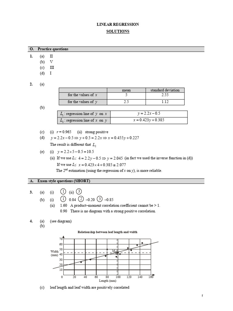 Guía 2 LINEAR REGRESSION - Solutions | PDF | Linear Regression | Statistical Analysis