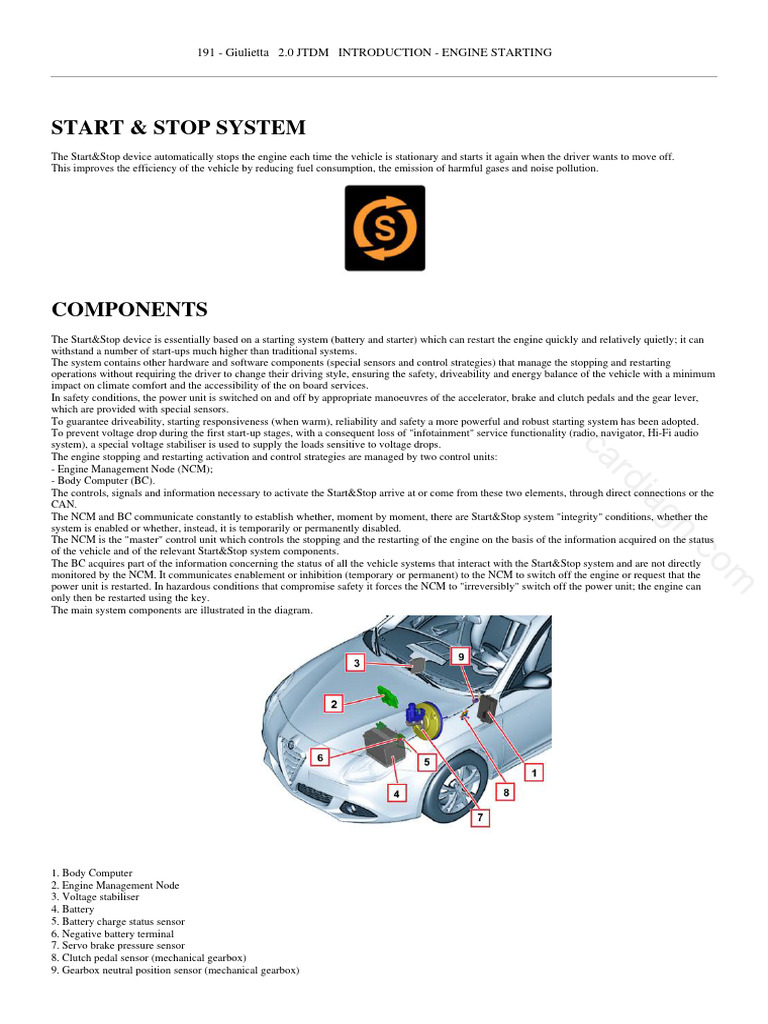 Start&Stop System Overview and Components | PDF | Manual Transmission ...