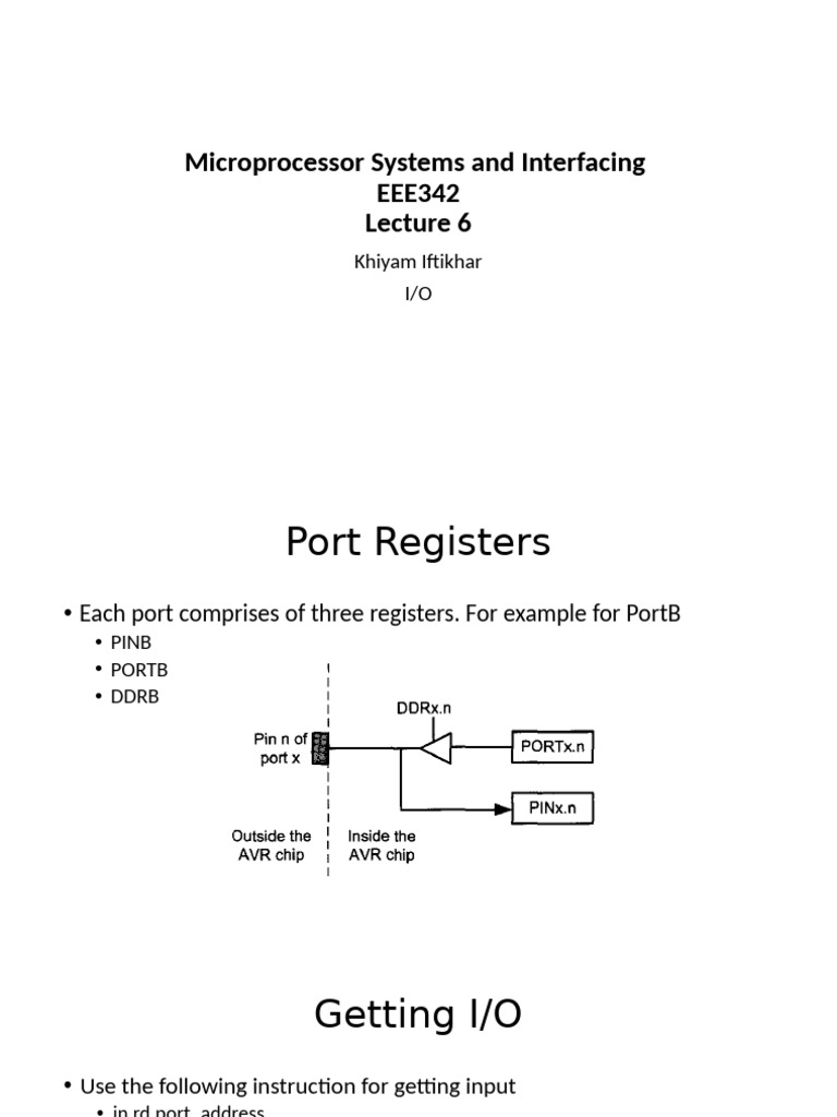 Microprocessor I/O Port Registers Explained | PDF