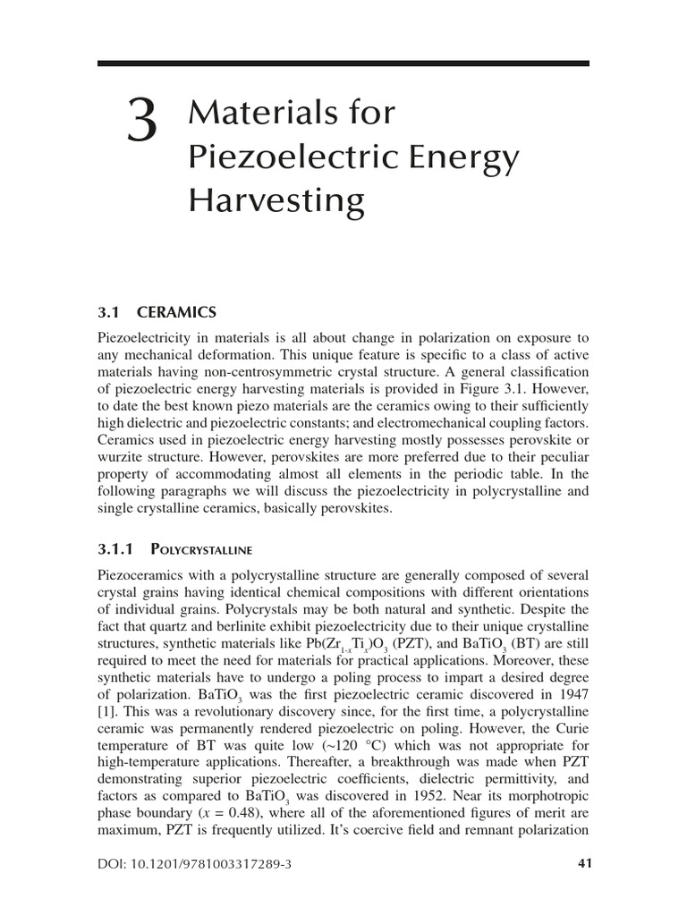 Piezoelectric Technology Materials and Applications For Green Energy ...
