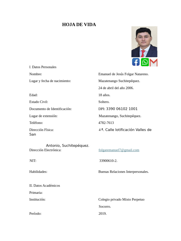 Cv Emanuel 2025 | PDF