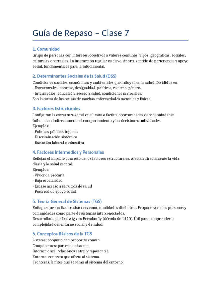 Guía Repaso Clase 7 DSS TGS | PDF