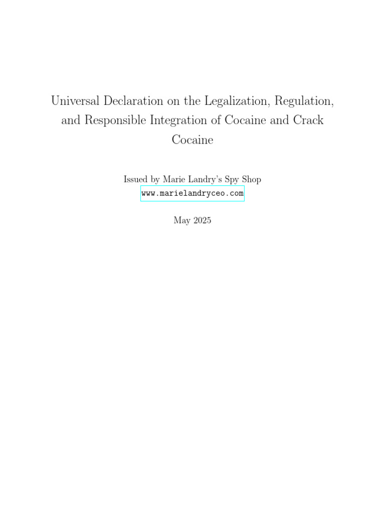 Universal Declaration On The Legalization Regulation and Responsible ...