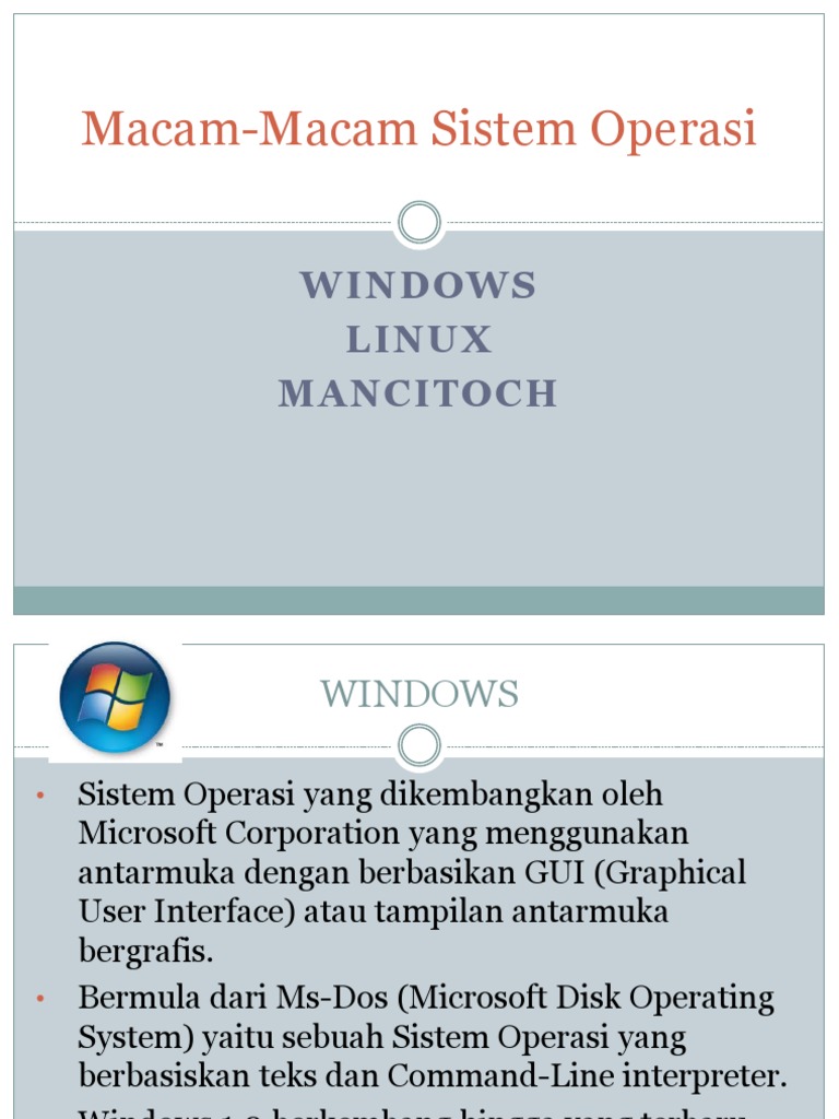 Macam-Macam Sistem Operasi | PDF