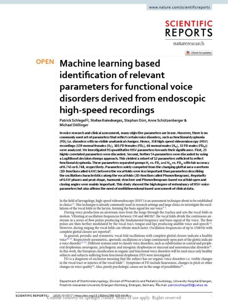 Machine Learning Based Identification of Relevant | PDF | Human Voice | Receiver Operating ...