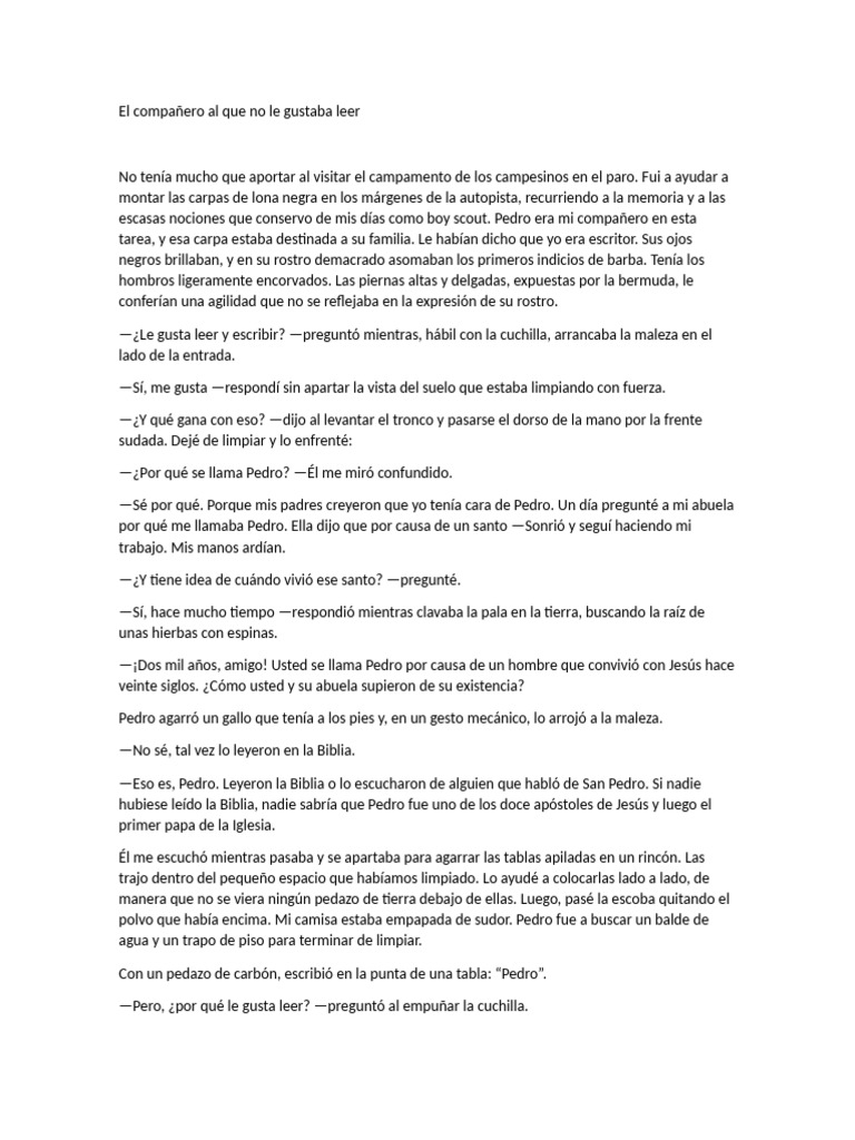 La importancia de leer en la vida cotidiana | PDF | San Pedro