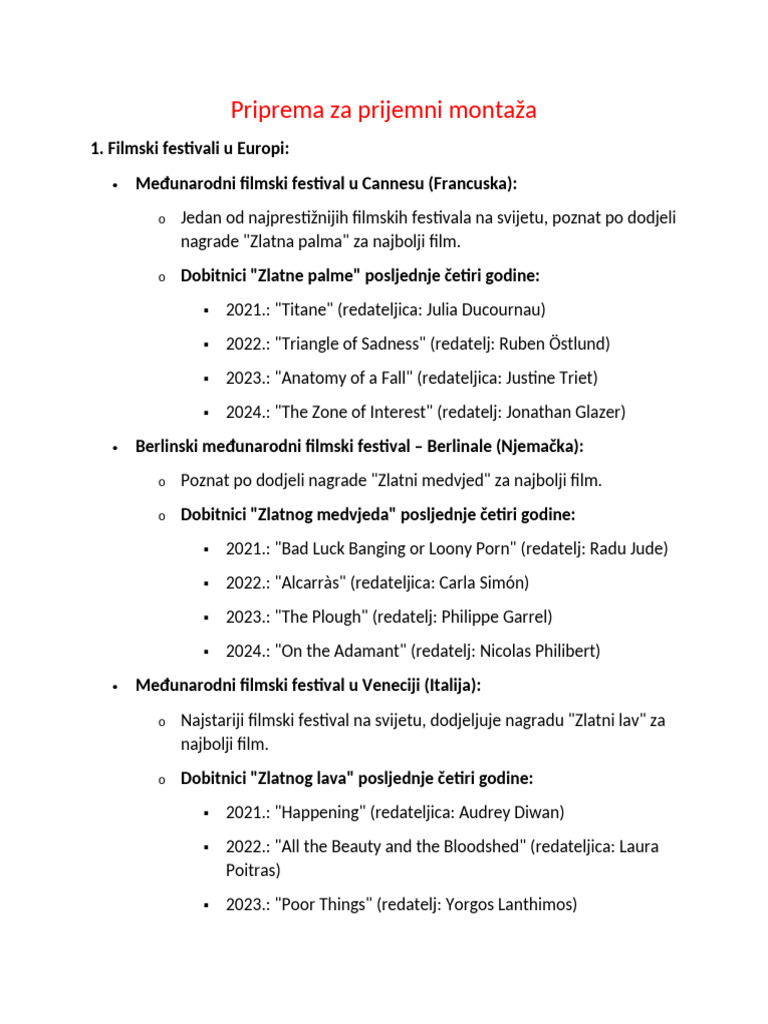 Priprema za prijemni montaza | PDF