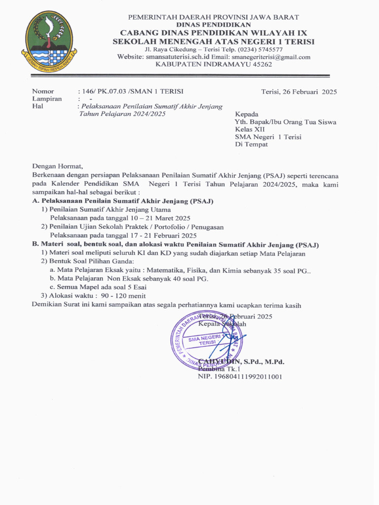 146 - Surat Edaran Psaj | PDF