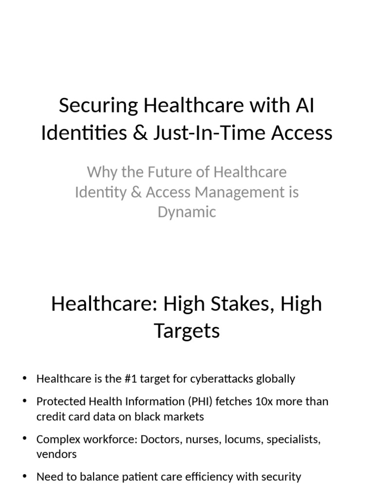Healthcare AI Identity JIT Access | PDF