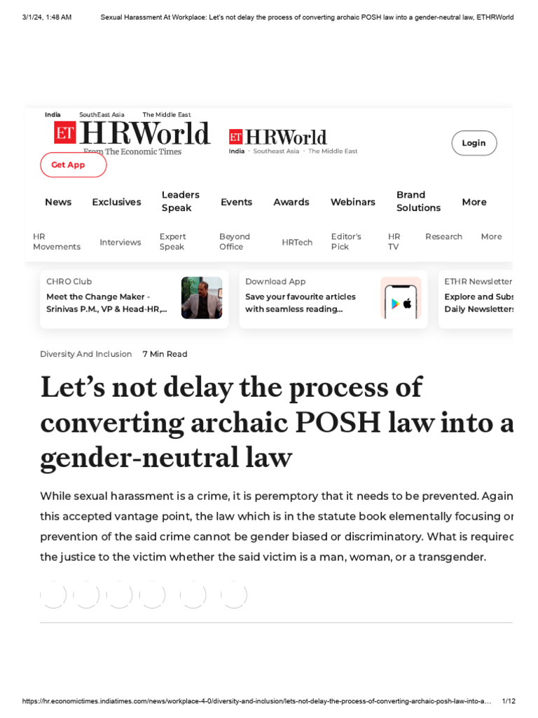 Sexual Harassment at Workplace - Let's Not Delay The Process of ...