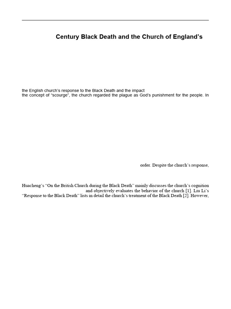 The 14th-Century Black Death and The Church of Eng | PDF | Black Death ...