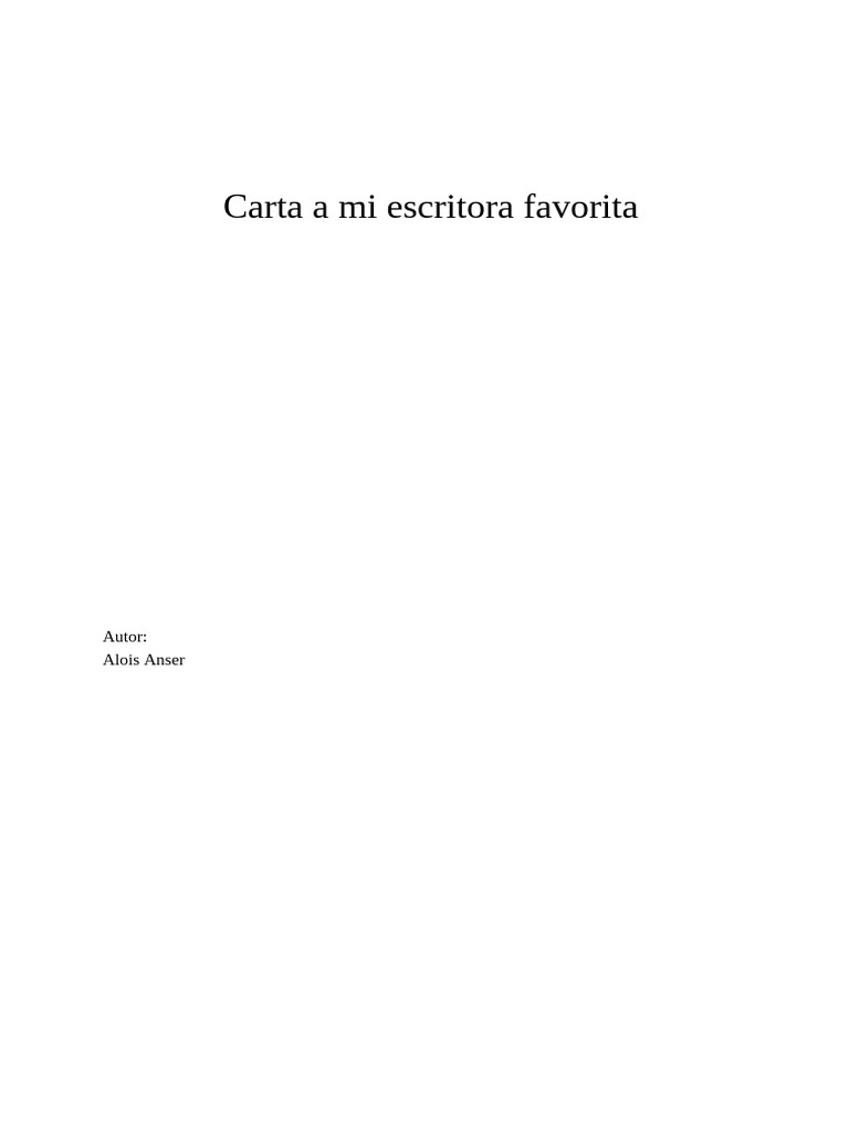 Carta A Mi Escritoria Favorita | PDF