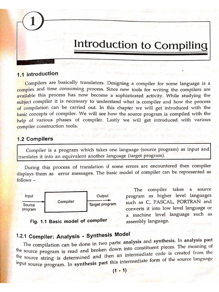 Unit - 1 Overview of Compiler Design | PDF