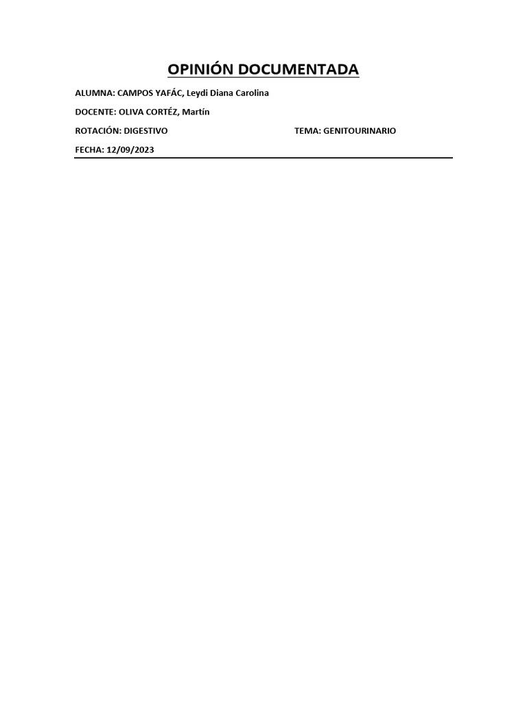 OD3_OPINIÓN DOCUMENTADA_CAMPOS YAFÁC, Leydi Diana Carolina | PDF | Sistema urinario | Sistema ...
