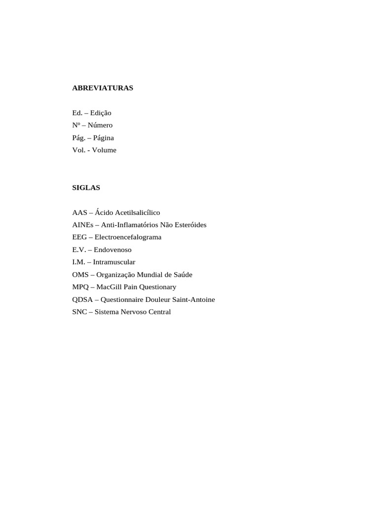 Abreviaturas e Siglas | PDF