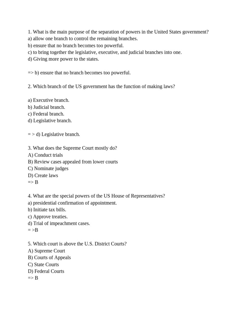 US Government Structure and Functions | PDF