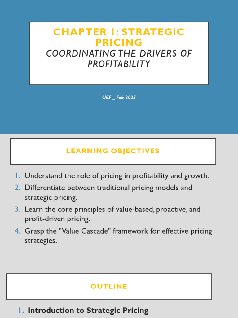 Chapter 1 - Strategic Pricing | PDF | Pricing | Prices